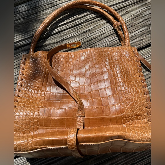 elizabeth | Bags | Elizabeth Made In Italy Elegant Brown 0 Alligator ...